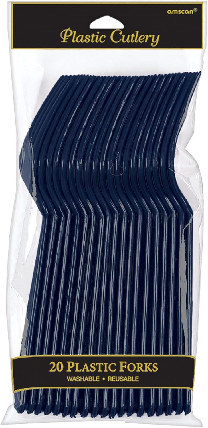 Amazon.com: Elegant True Navy Plastic Fork (Pack Of 20) - Eco-Friendly ...