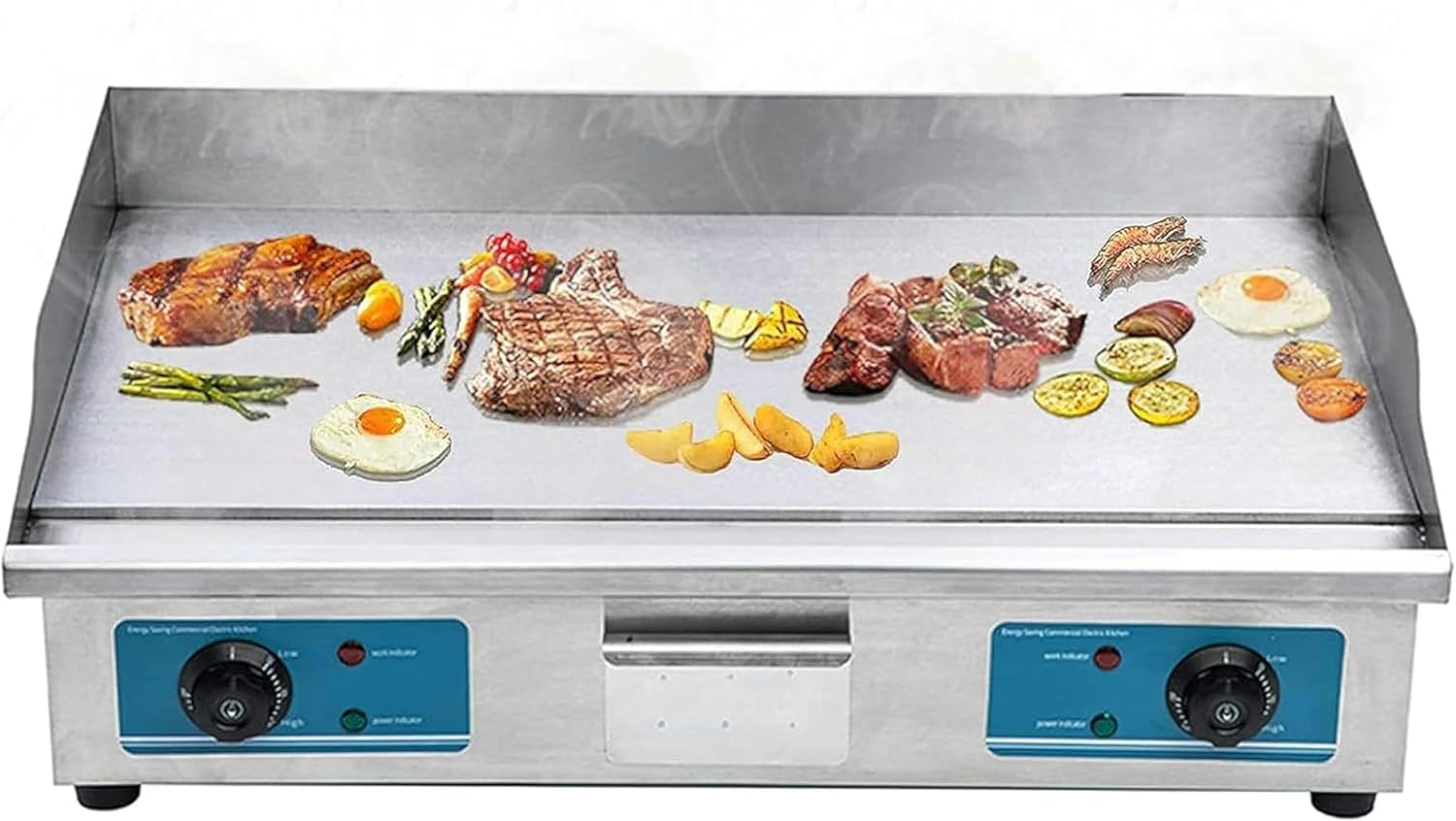 Amazon.com: Electric Countertop Flat Top Griddle, 4400W Stainless Steel ...