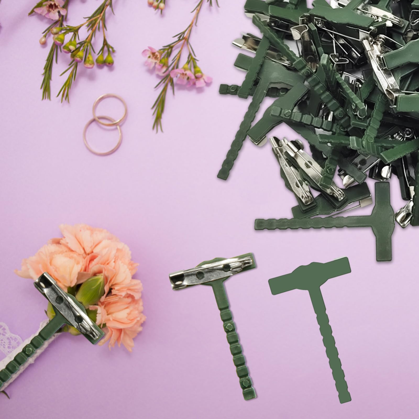 Small Clothes Pins 90PCS Triangle T Plastic Brooch, Green Delicate ...