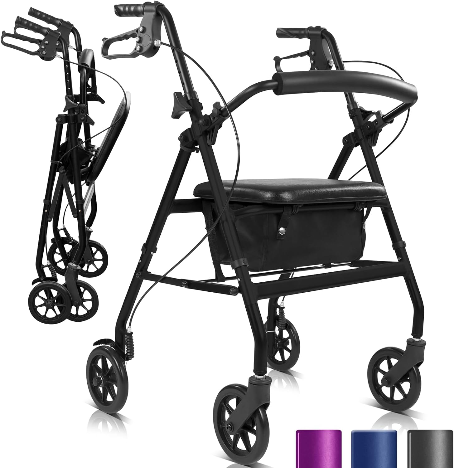 Amazon.com: Vive Mobility Ultra Lightweight Rollator Walker with Seat ...