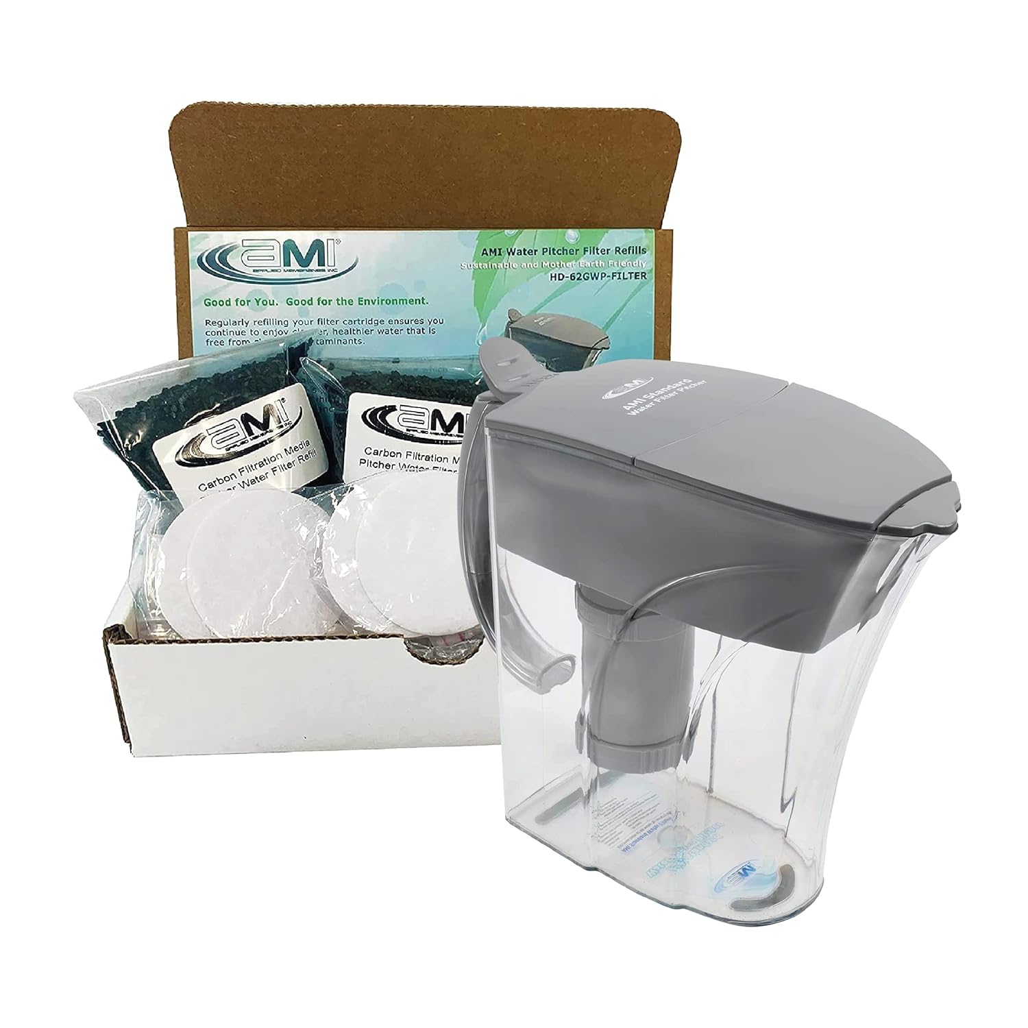 Amazon.com: AMI Water Pitcher with Filter for Tap Water, Filtered Water ...