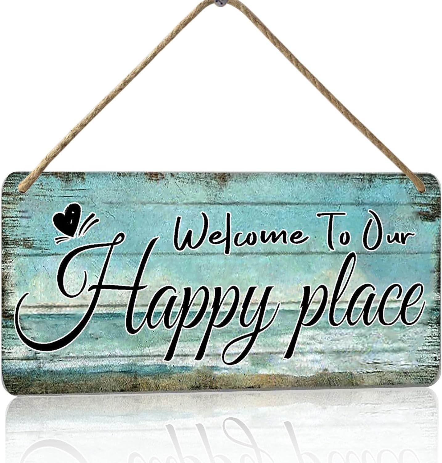 Amazon.com: Welcome To Our Happy Place Sign Personalized Front Door ...