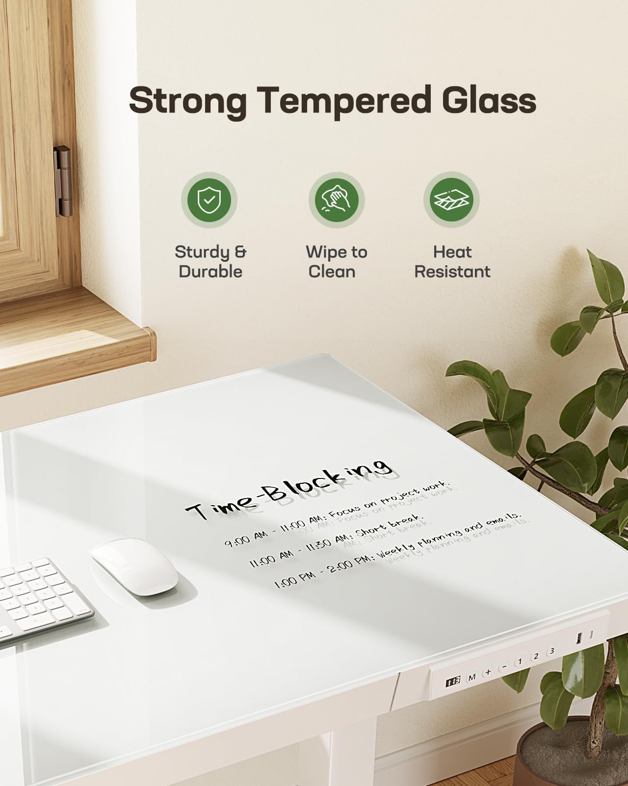 Snapklik.com : Marsail Glass Standing Desk