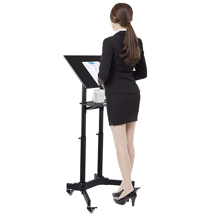 Buy Mount-It! Mobile Standing Height Desk, Portable Podium and Rolling ...