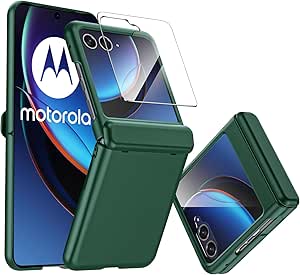 Amazon.com: CENMASO for Motorola Razr Plus - Slim Full-Body Rugged Case with Hinge Protection ...