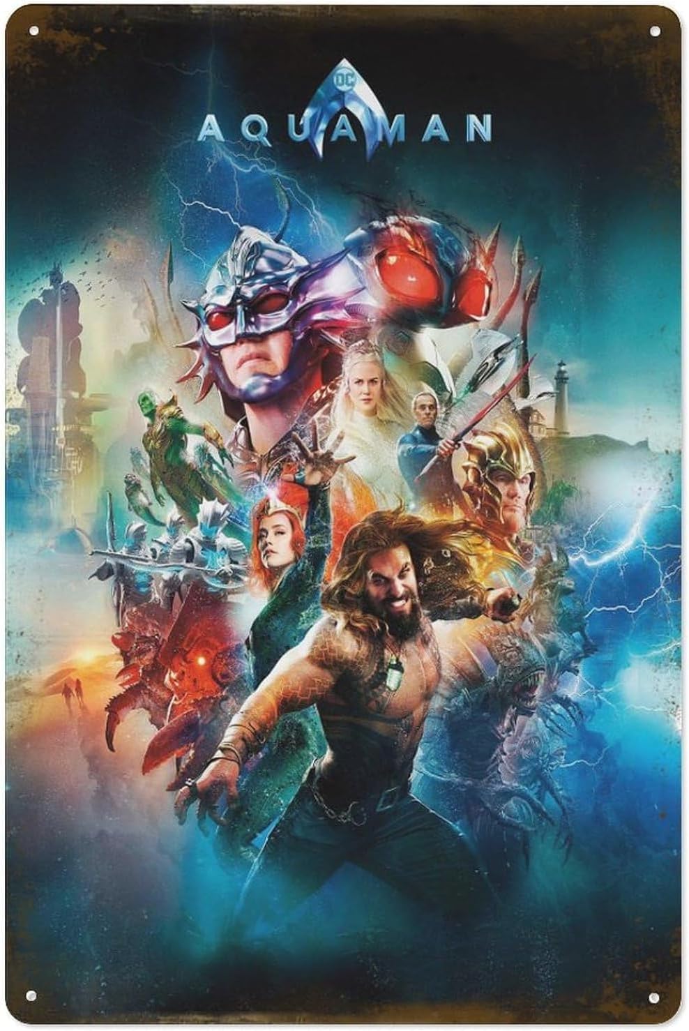 Amazon.com: Aquaman Movie Key Art 1 Metal Tin Sign Poster 8"×12 ...