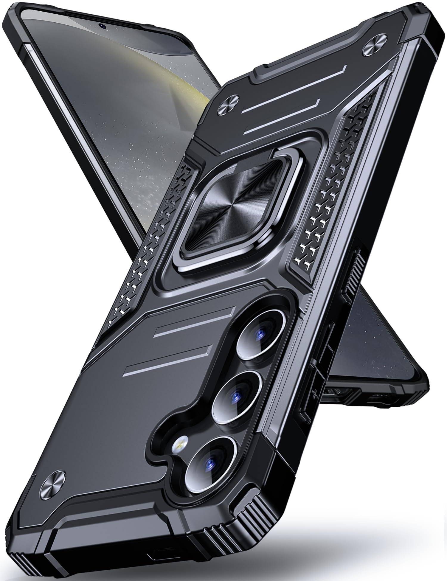 DASFOND Designed for Galaxy S24 Case with Stand, Military Grade Protective Phone Case with 360 ...