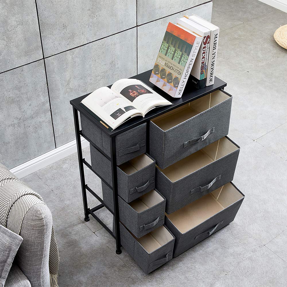 BOJU Bedroom Chest of Drawers Sideboard Grey Large Living Room Unit ...