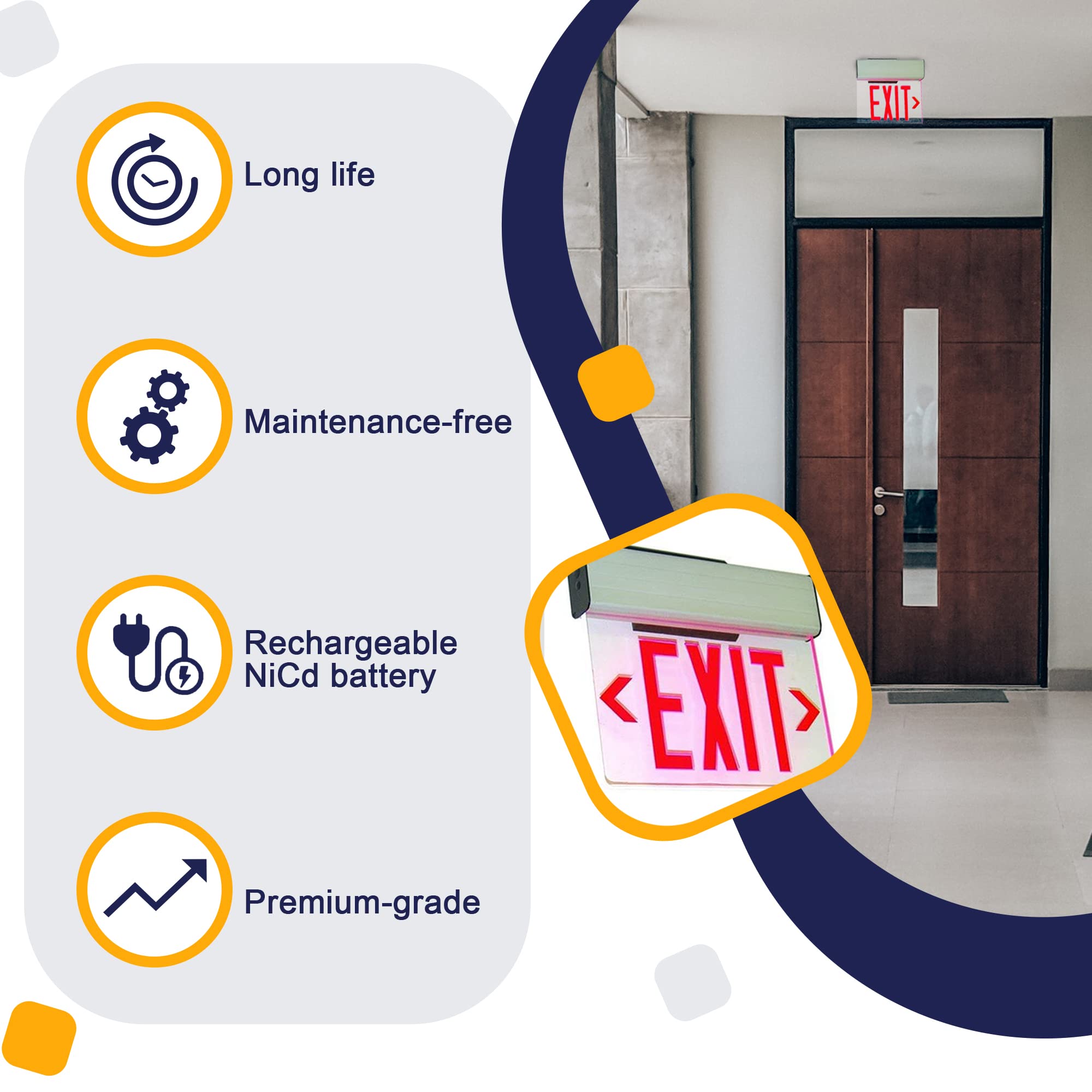 Snapklik.com : Ciata 2 PK Led Exit Sign, Light Up Exit Sign, Emergency ...