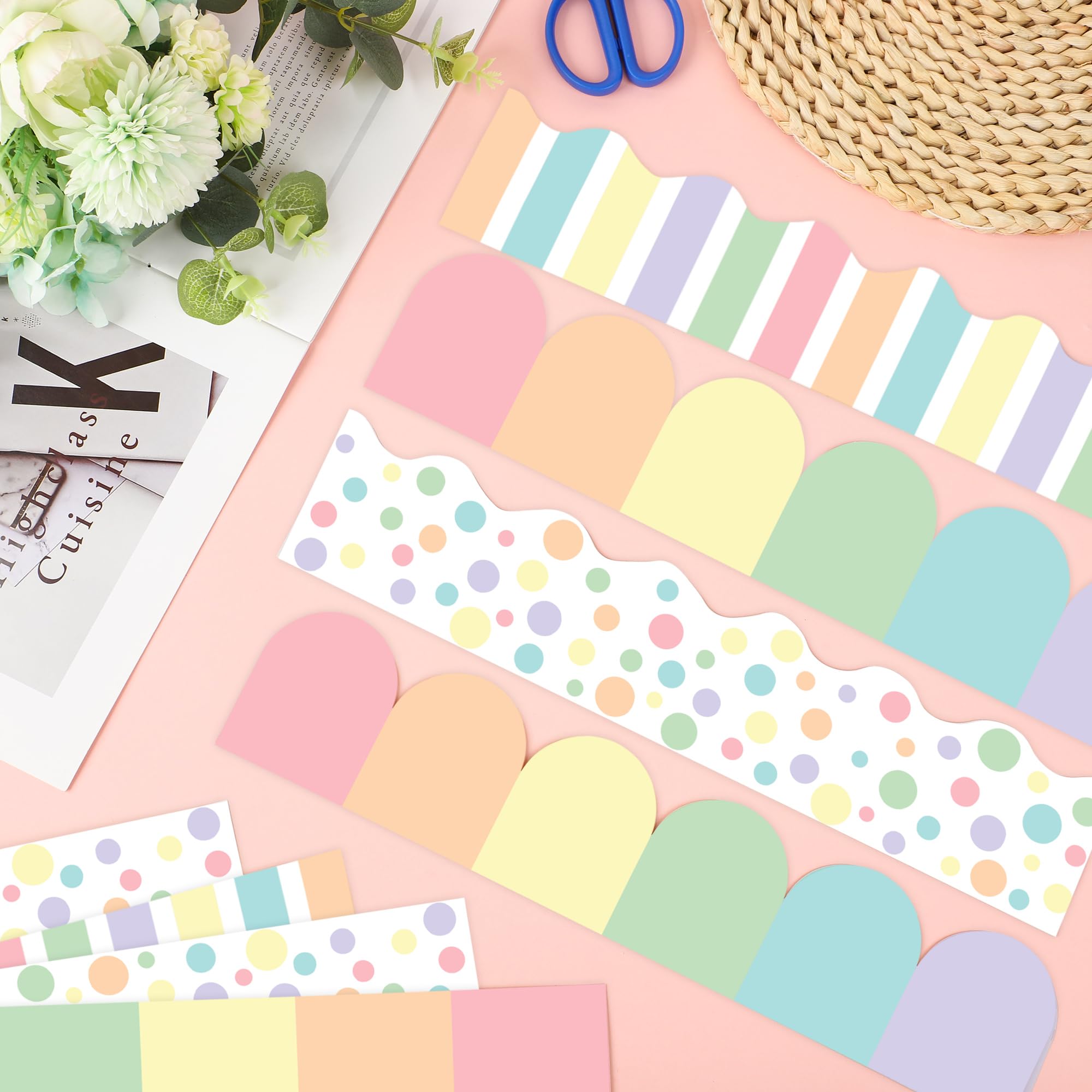 Rainbow Bulletin Board Border Acidea 196.8 Ft Colorful Classroom ...