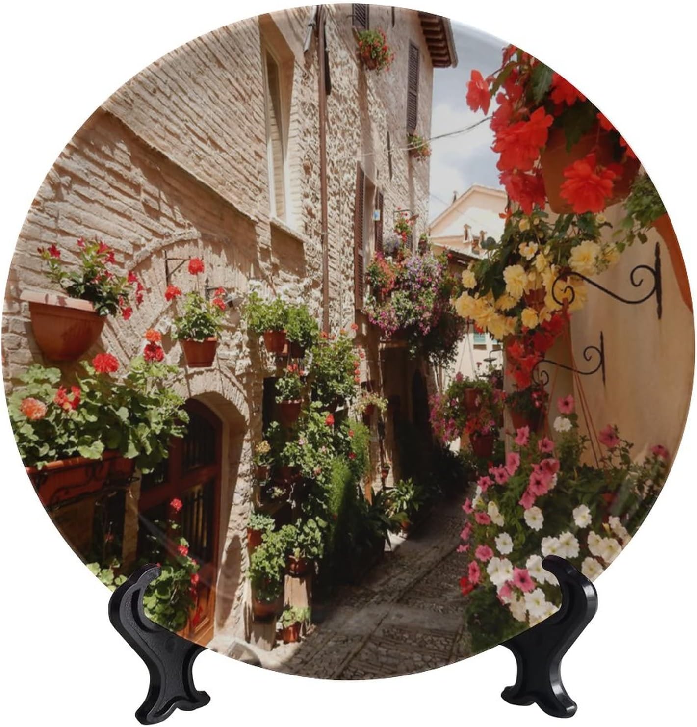 Amazon.com: ousente Tuscany Pattern Ceramic Decorative Plate, Antique ...