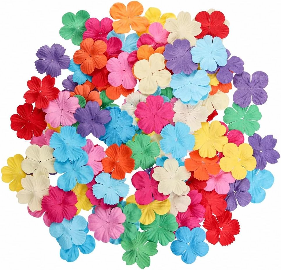 Amazon.com: 100 pcs Mulberry Paper Flowers 30x30mm Mulberry Paper ...