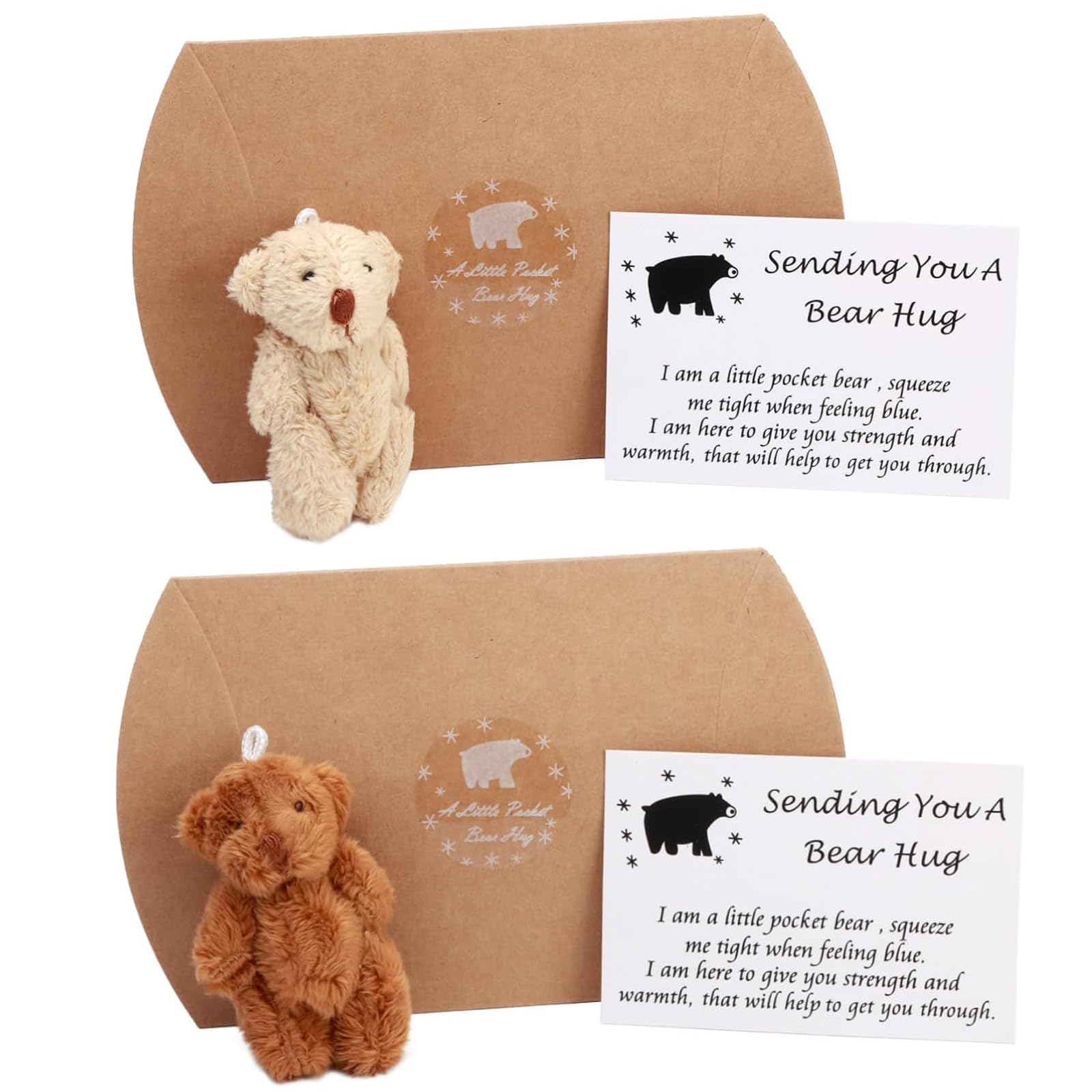 AXERHK Worry Bear, Pocket Hug, 2 Pack Soft Toy Pocket Bear, Sending You ...