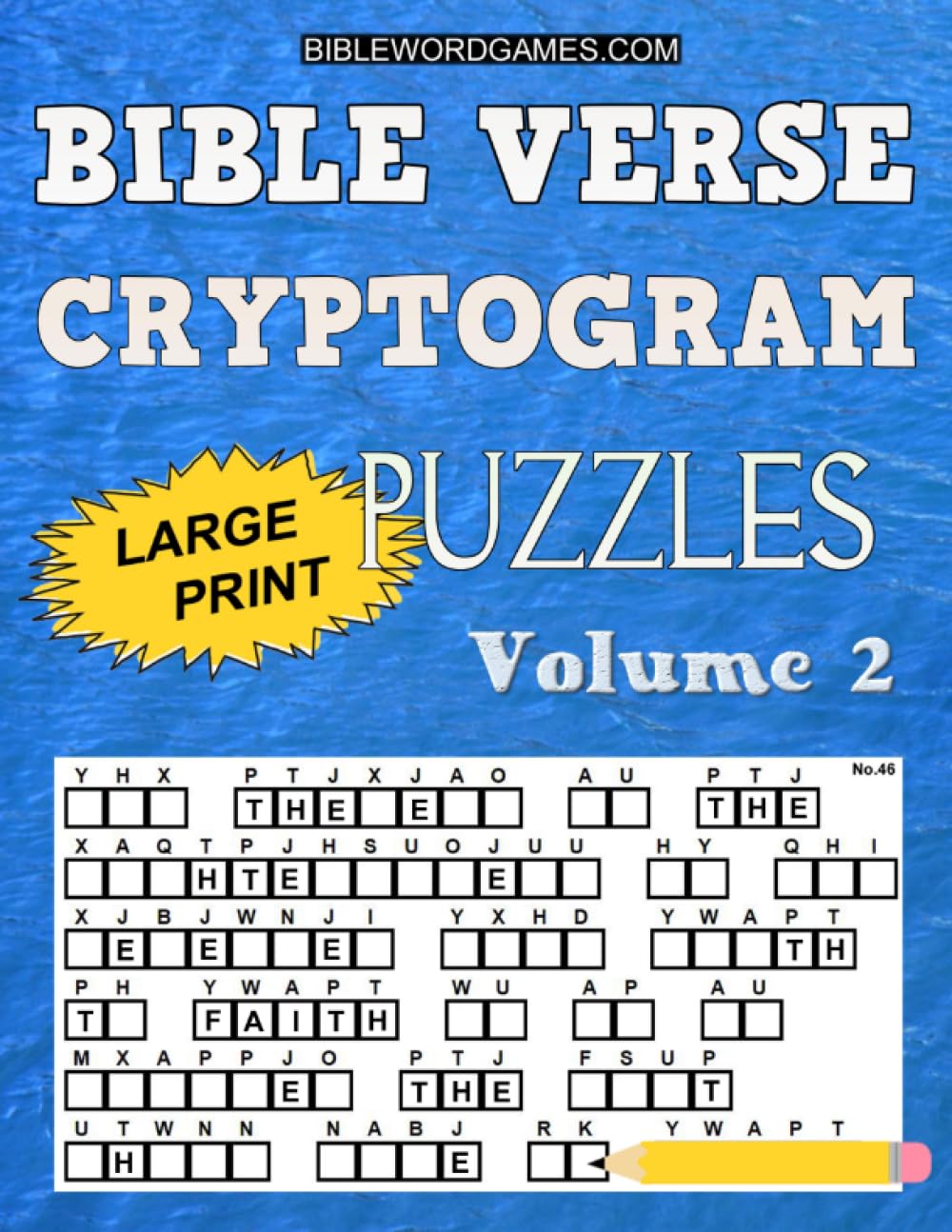 Bible Verse Cryptogram Puzzles Vol.2: 365 Large Print Inspirational ...