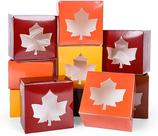 Amazon.com: AnyDesign 24Pcs Fall Treat Boxes 4 Colors Cardboard Box ...