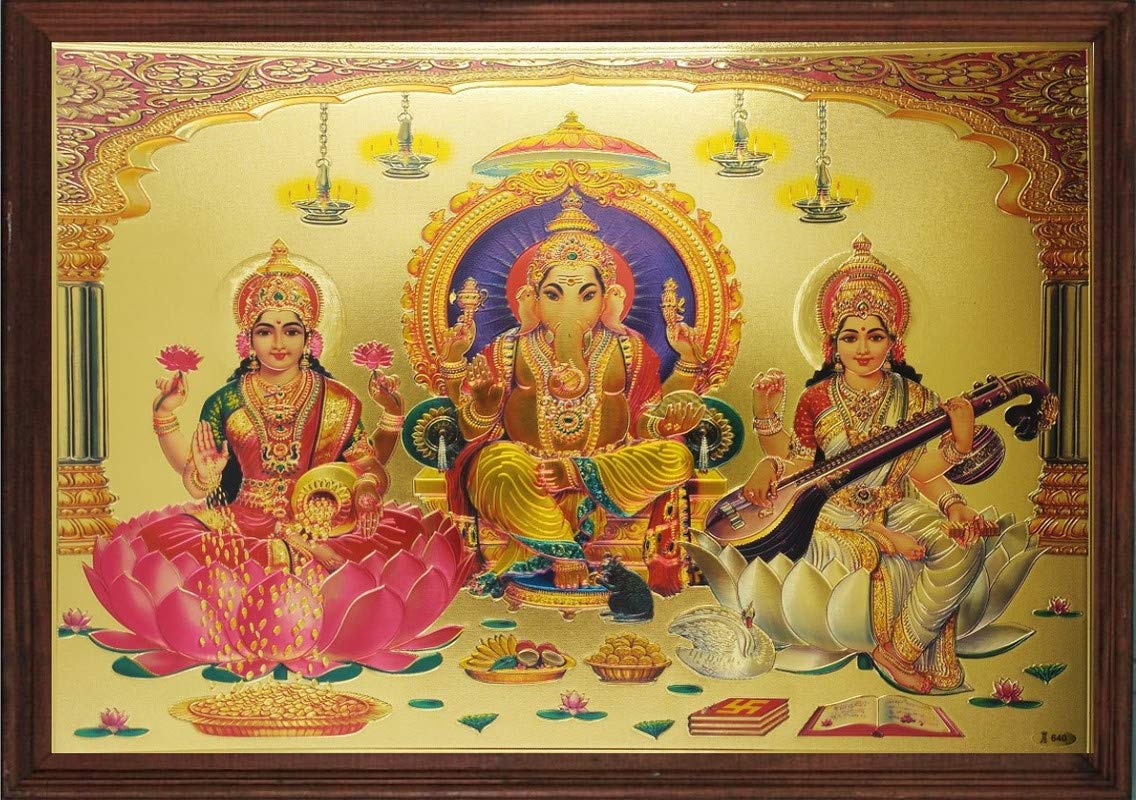 7 Hills Store Hindu god Photo Frames for Pooja - Lakshmi Ganesha and ...