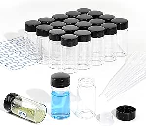 ETTSNU 10ml Clear Glass Vials with Screw Caps and Plastic Stoppers ...