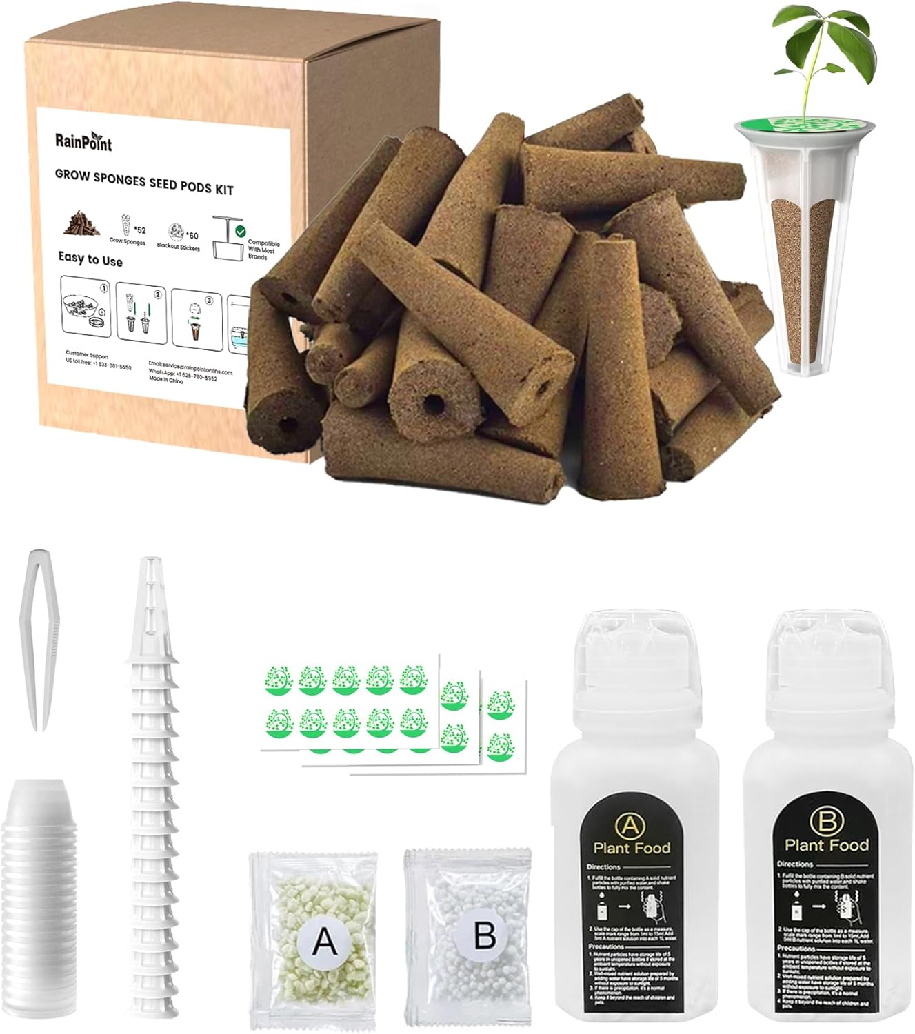 Amazon.com : RAINPOINT 156 PCS Gardening Seed Pods for Hydroponics ...