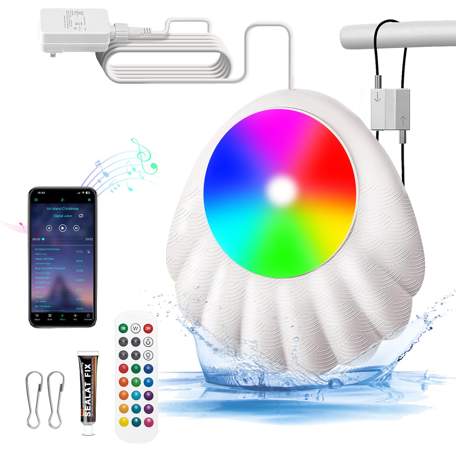 Amazon.com: ZEMIXR Pool Light for Inground Above Ground - 10W RGB ...