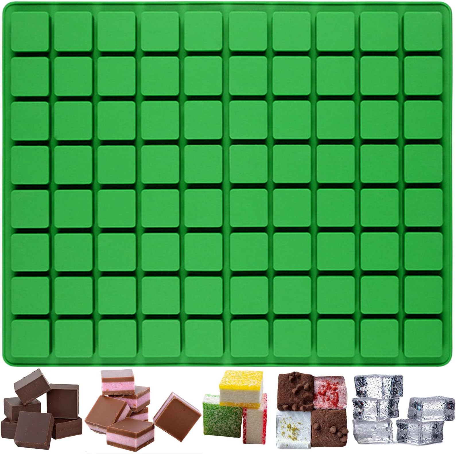Amazon.com: 2Pcs Square Silicone Caramel Chocolate Molds 40-Cavity ...
