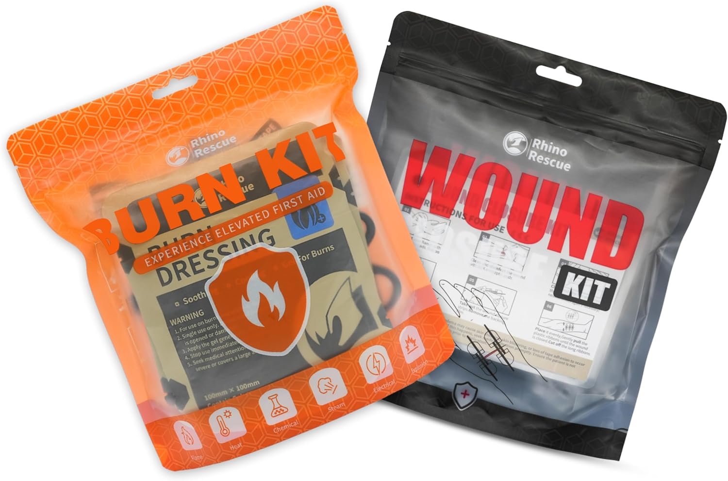Amazon.com: RHINO RESCUE Wound Closure Kit for Small Cuts, Burn Kit for ...