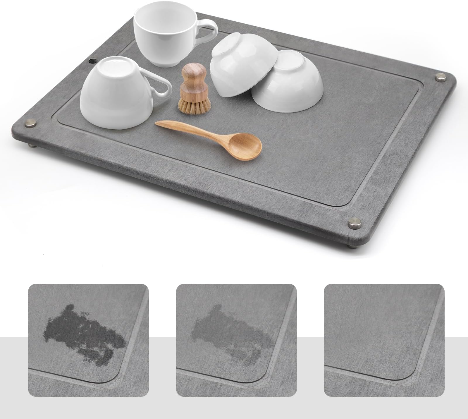 Amazon.com: Quick Drying Stone Mat for Kitchen Counter, Made of ...