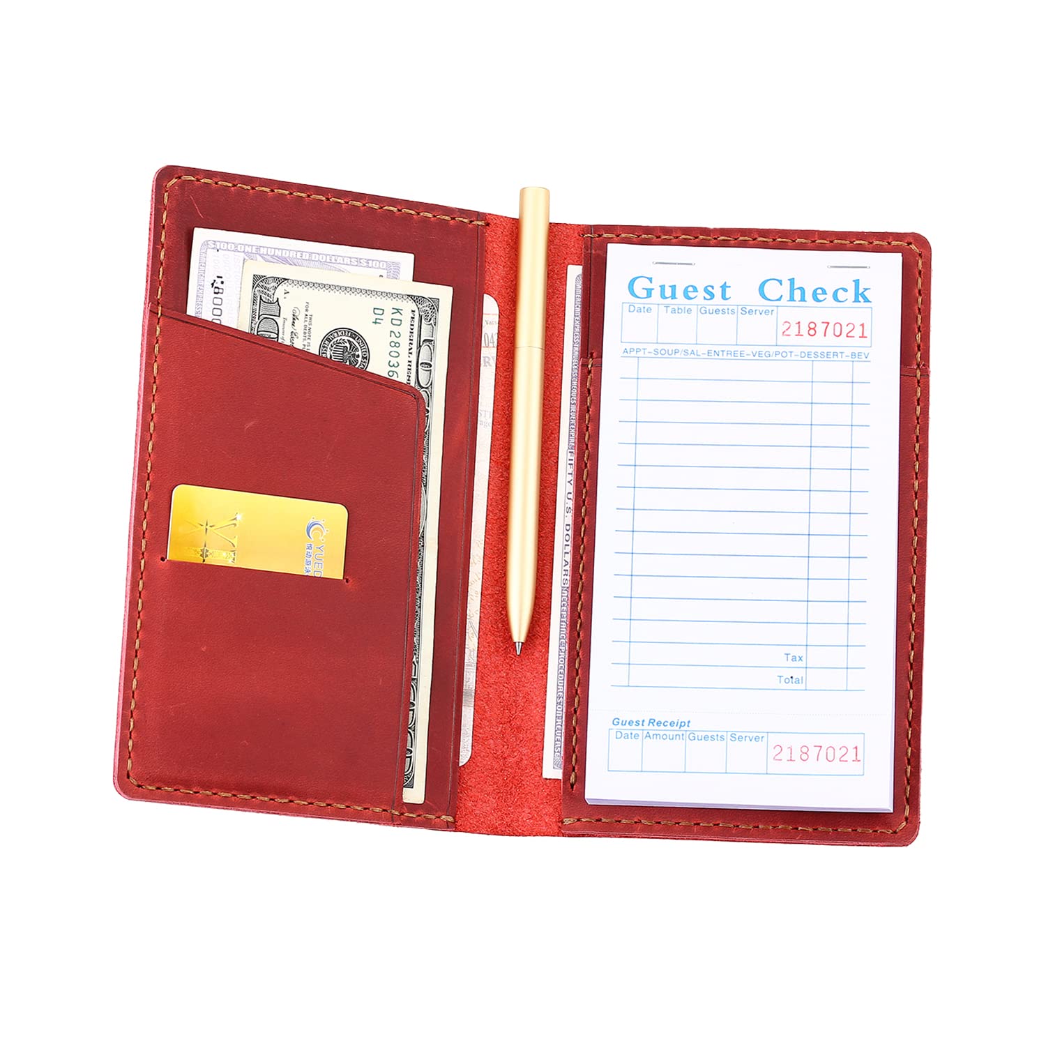 Snapklik.com : Fasjosma Server Books For Waitress,Leather Restaurant Guest Check Presenters Card ...