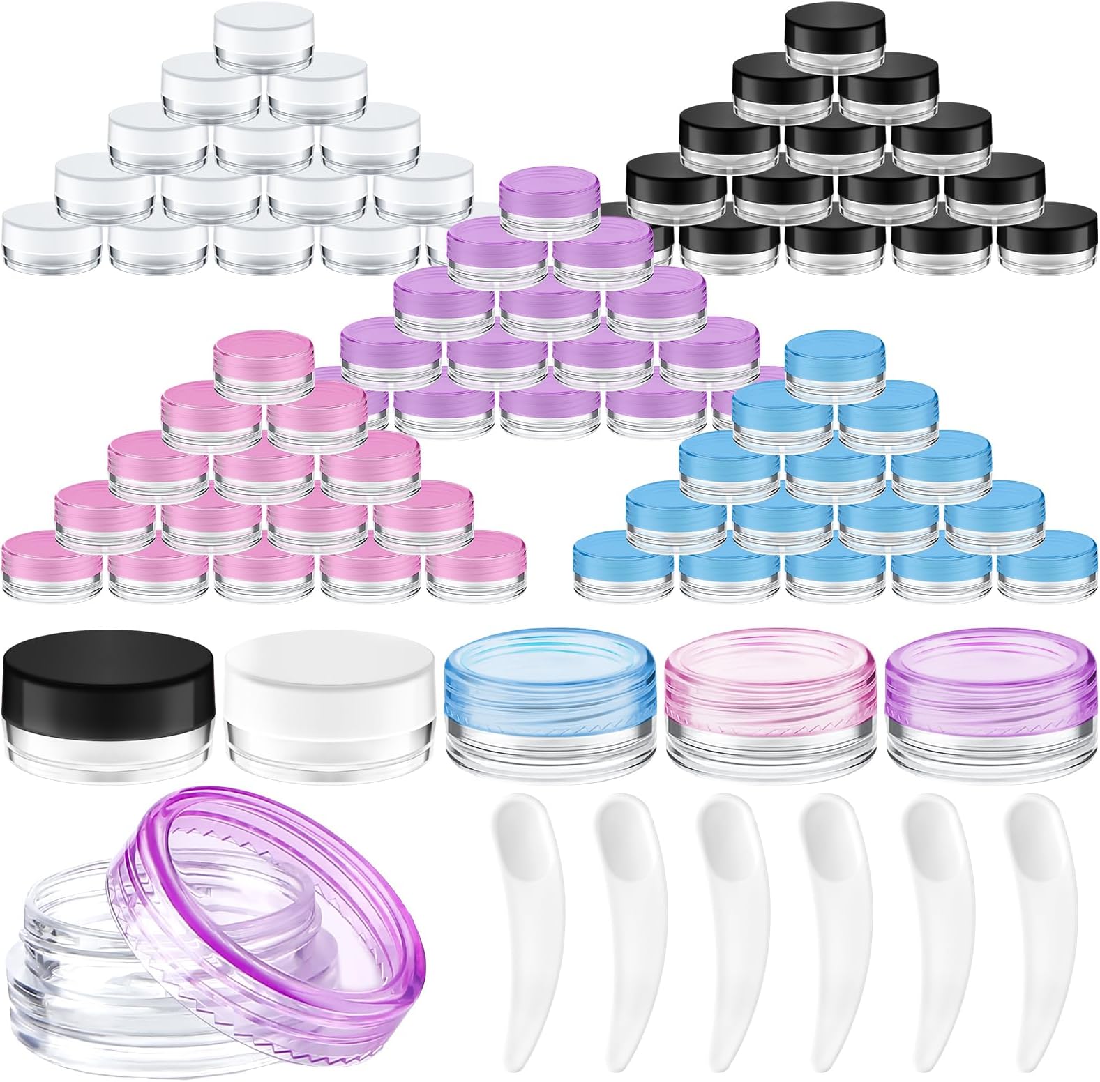 Amazon.com: JOIKIT 200 Pack 3 Gram Jars with Orange Lid, 3ML Empty ...