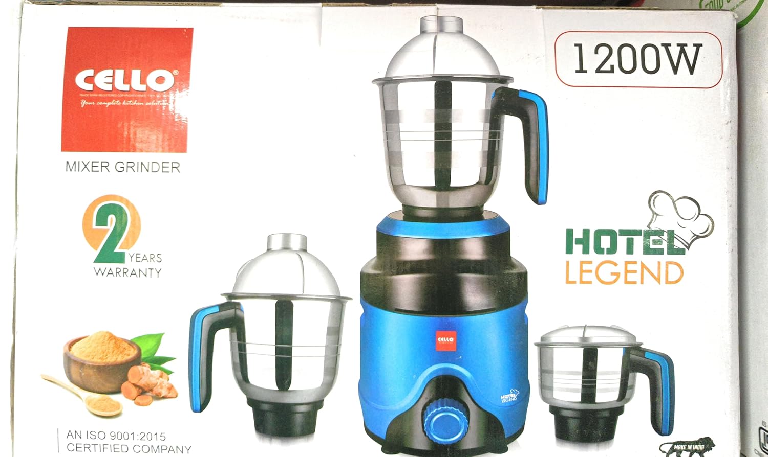 Buy Generic Cello 3 Jar Mixer Grinder, 1200W, Blue, Stainless Steel ...