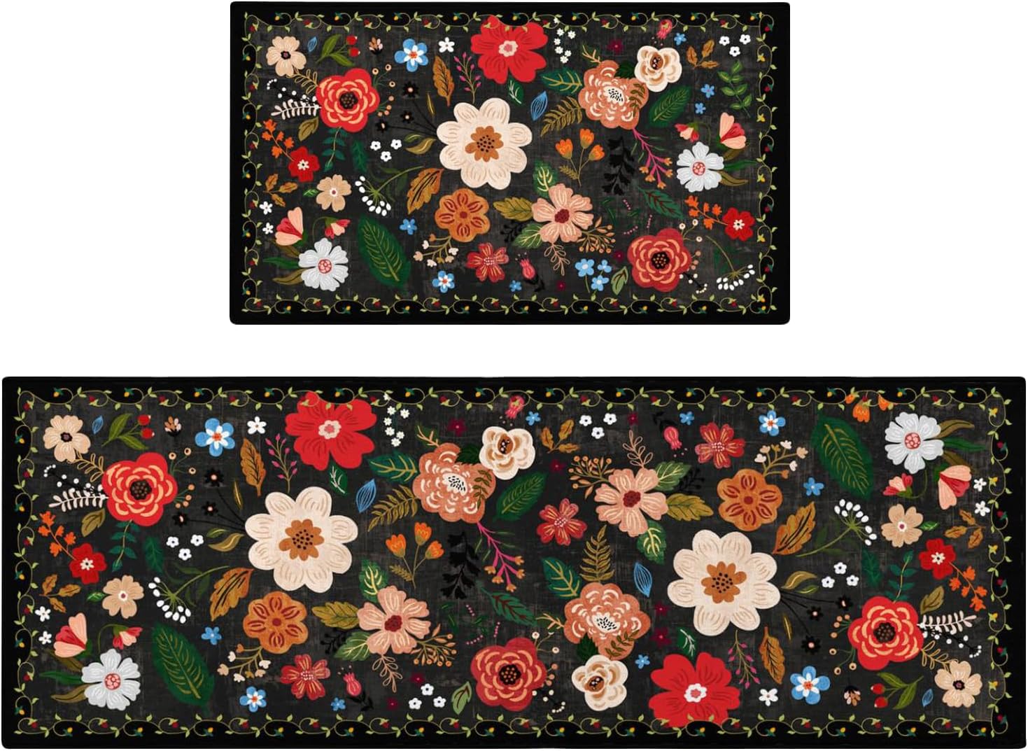 Amazon.com: puwbnhj Kitchen Rugs and Mats Non Skid Washable Set of 2 ...