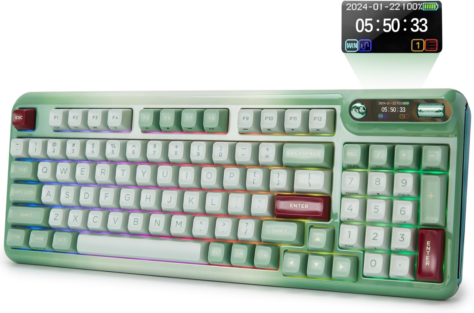 Amazon.com: KZZI Z98 Mechanical Keyboard, Hot Swap Gasket Wireless Gaming Keyboard with Knob ...