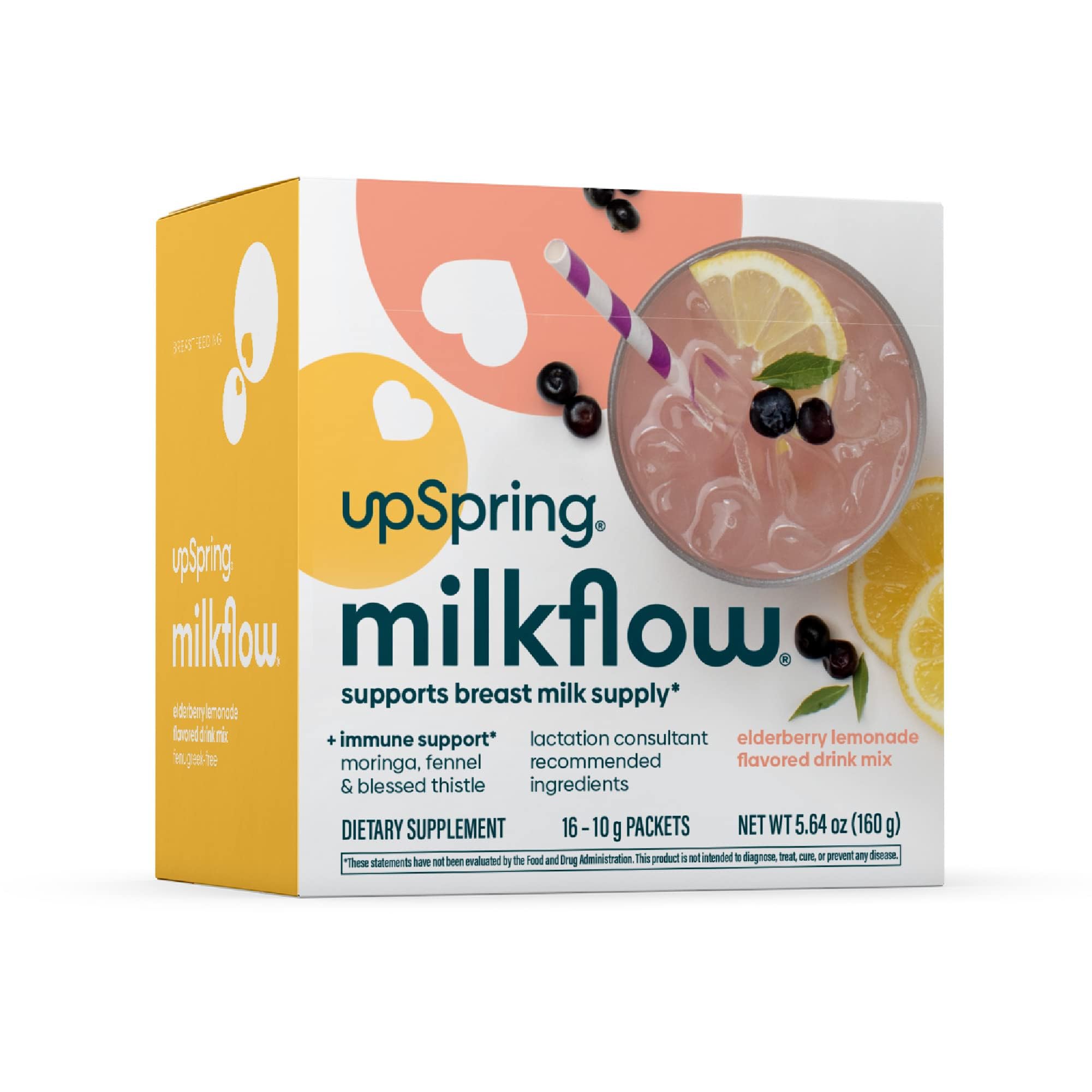 Amazon.com: UpSpring Milkflow Immune Support Breastfeeding Supplement Drink Mix Fenugreek-Free ...