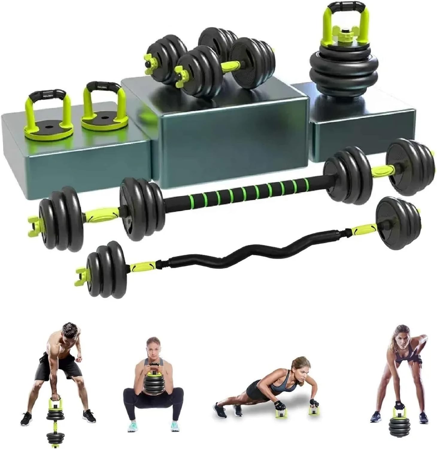 Yim Sports Kit Set de Mancuernas Ajustables 10kg Gym - Pesas Armables ...