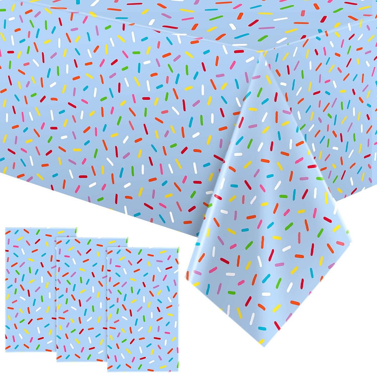 Amazon.com: Oudain 3 Pieces Sprinkle Table Cloth Disposable Plastic ...