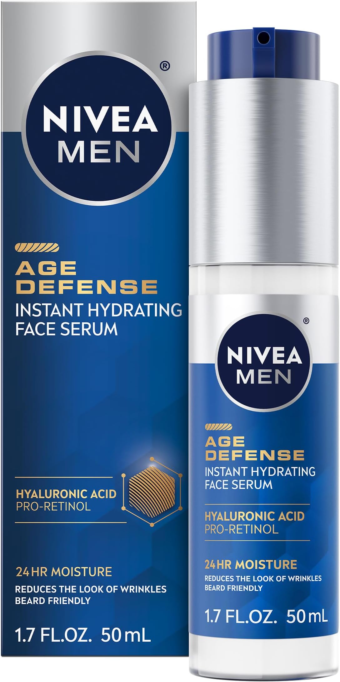 Amazon.com: NIVEA MEN Age Defense Instant Hydrating Face Serum for Dry ...