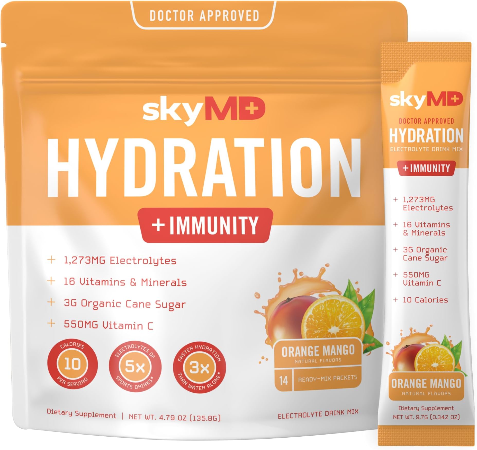 Amazon.com: SkyMD Hydration + Immunity Powder Packets with Electrolytes ...