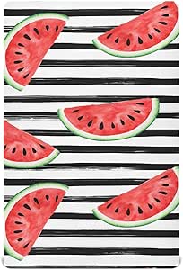 Amazon.com: Watermelon Black White Striped Fitted Crib Sheet for Boys ...