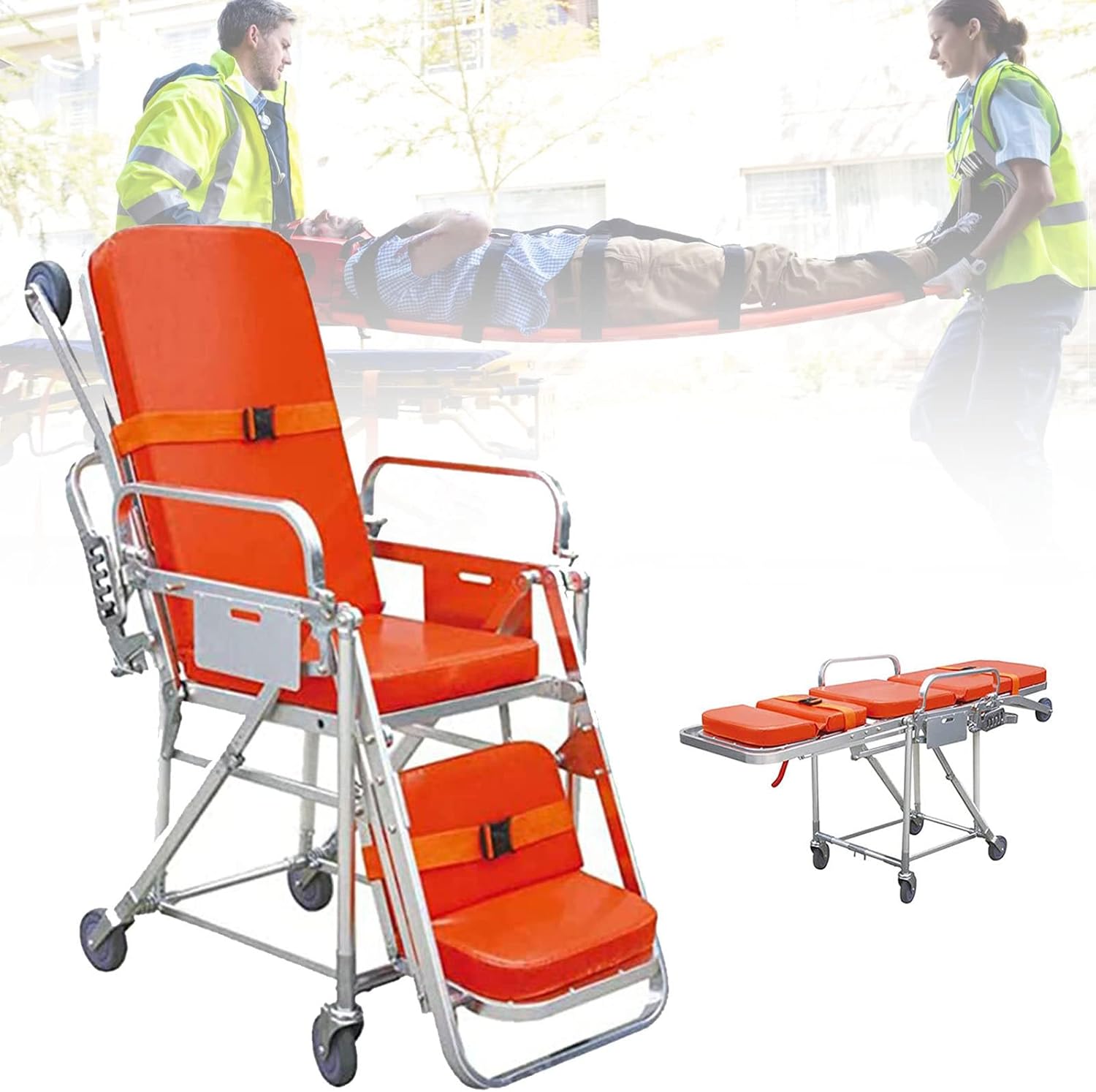 TELOME Emergency Ambulance Stretcher, Adjustable Alloy Medical Hospital ...