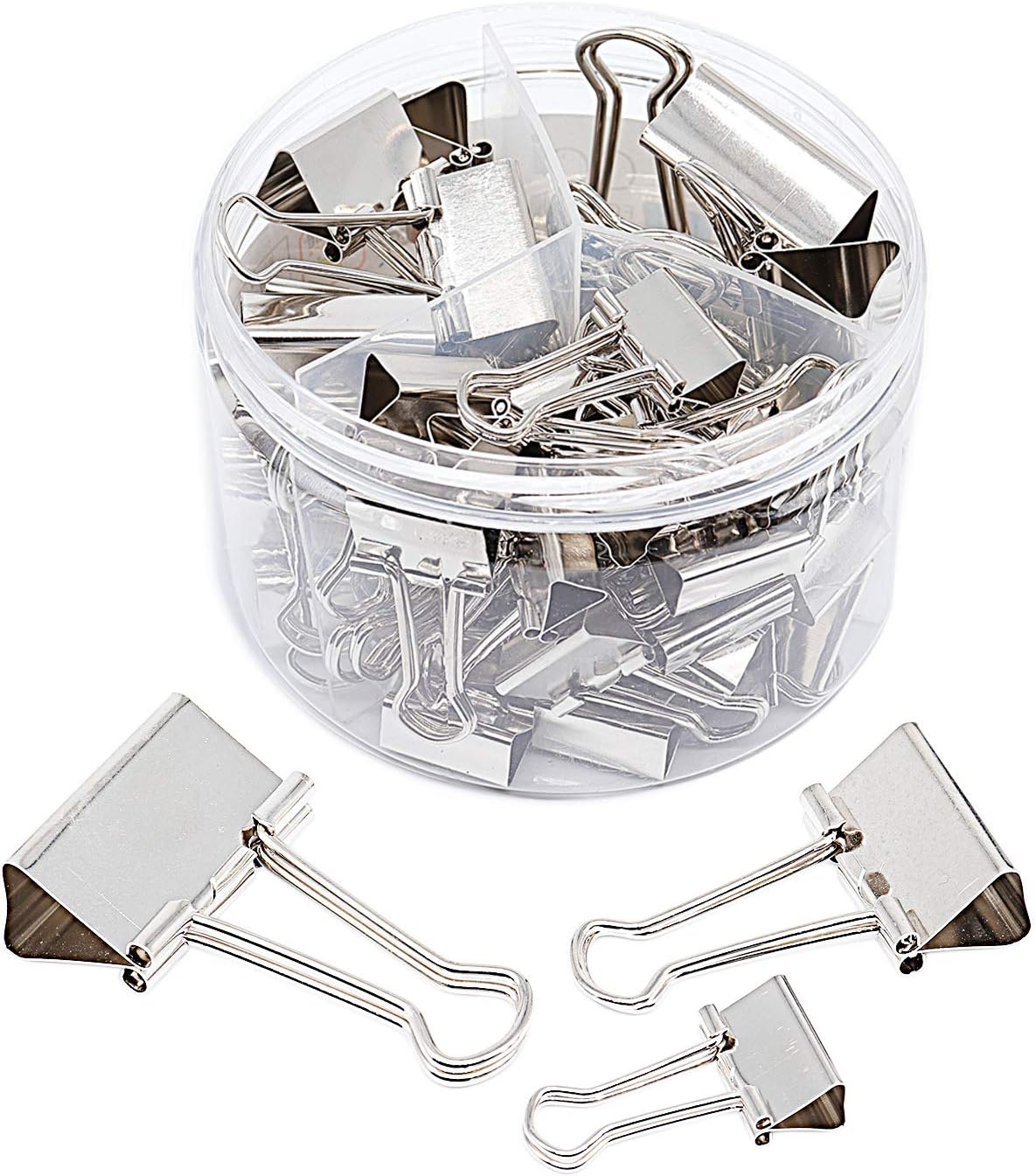 Amazon.com : Officemate Silver Binder Clips, Assorted Sizes, 30/Tub ...