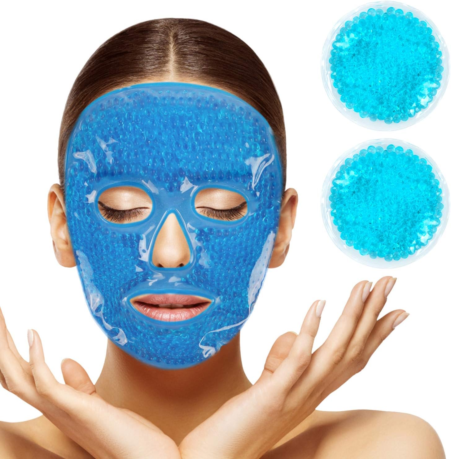 Amazon.com: 3pcs Gel Beads Face Masks Kit Hot/Cold Mask Cooling Ice ...