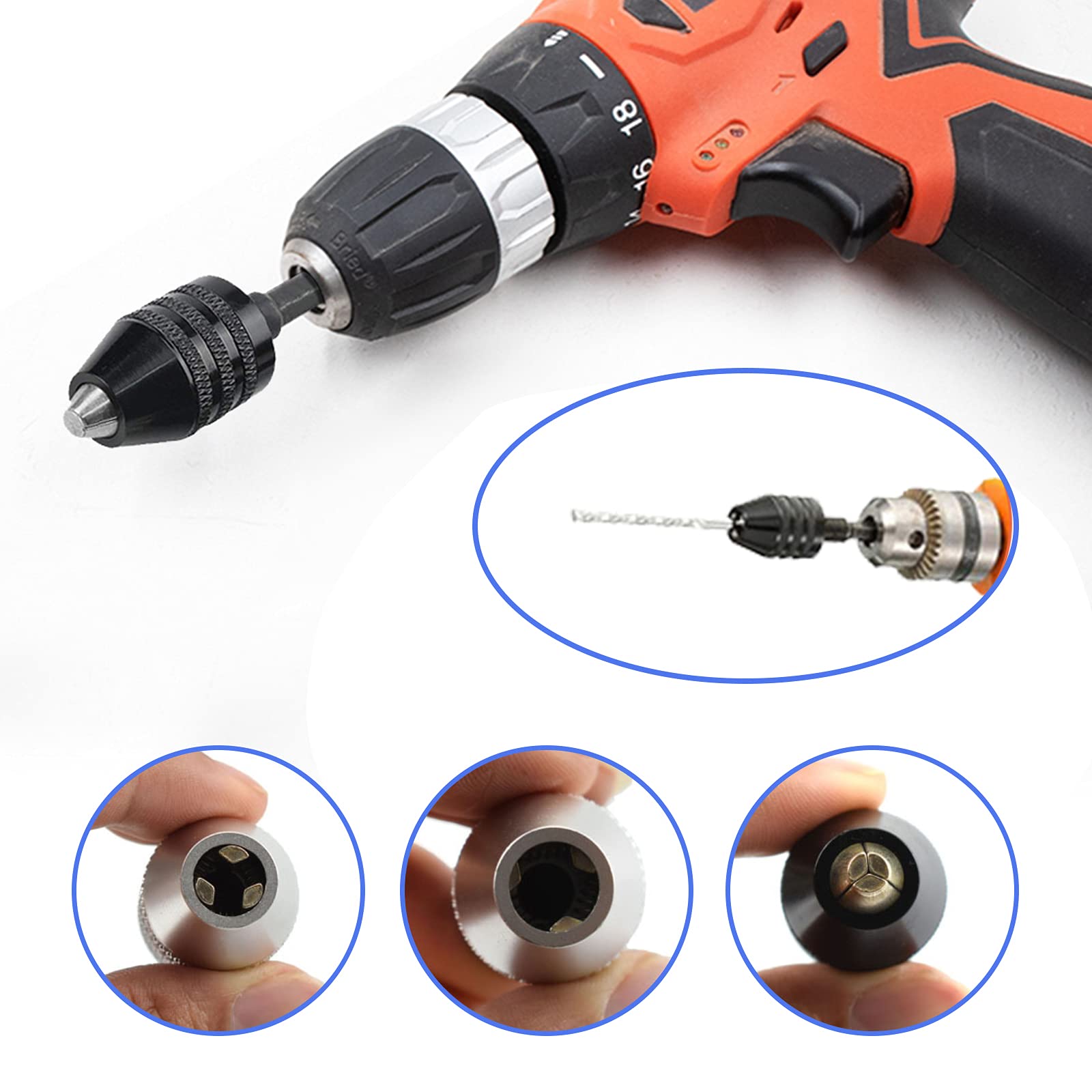 Carbide Woodturning Tools Quick Change Drill Chuck Adapter 1/4" Hex ...