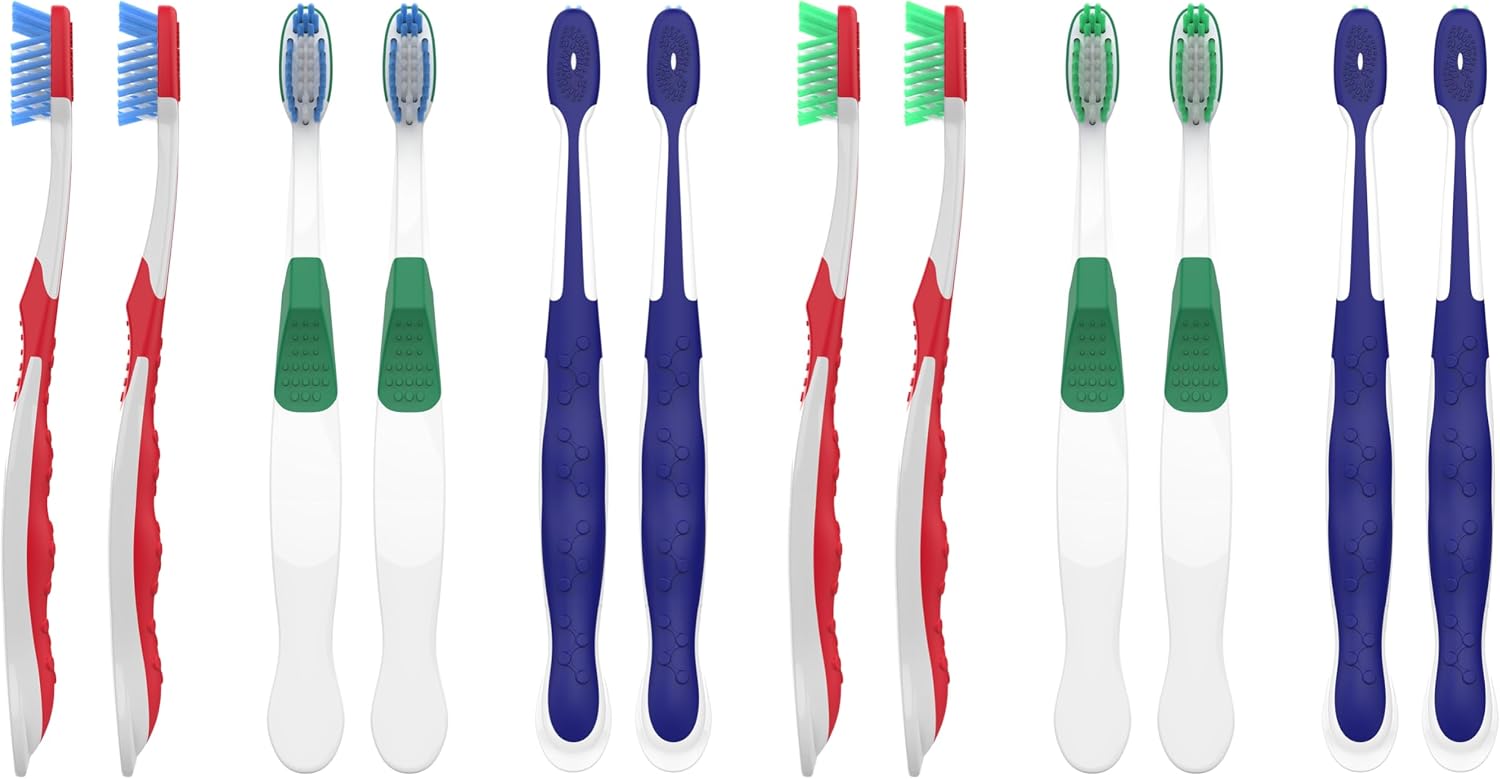 Amazon.com : Fregum Hard & Extra Hard Toothbrushes for Adults, 12 Count ...