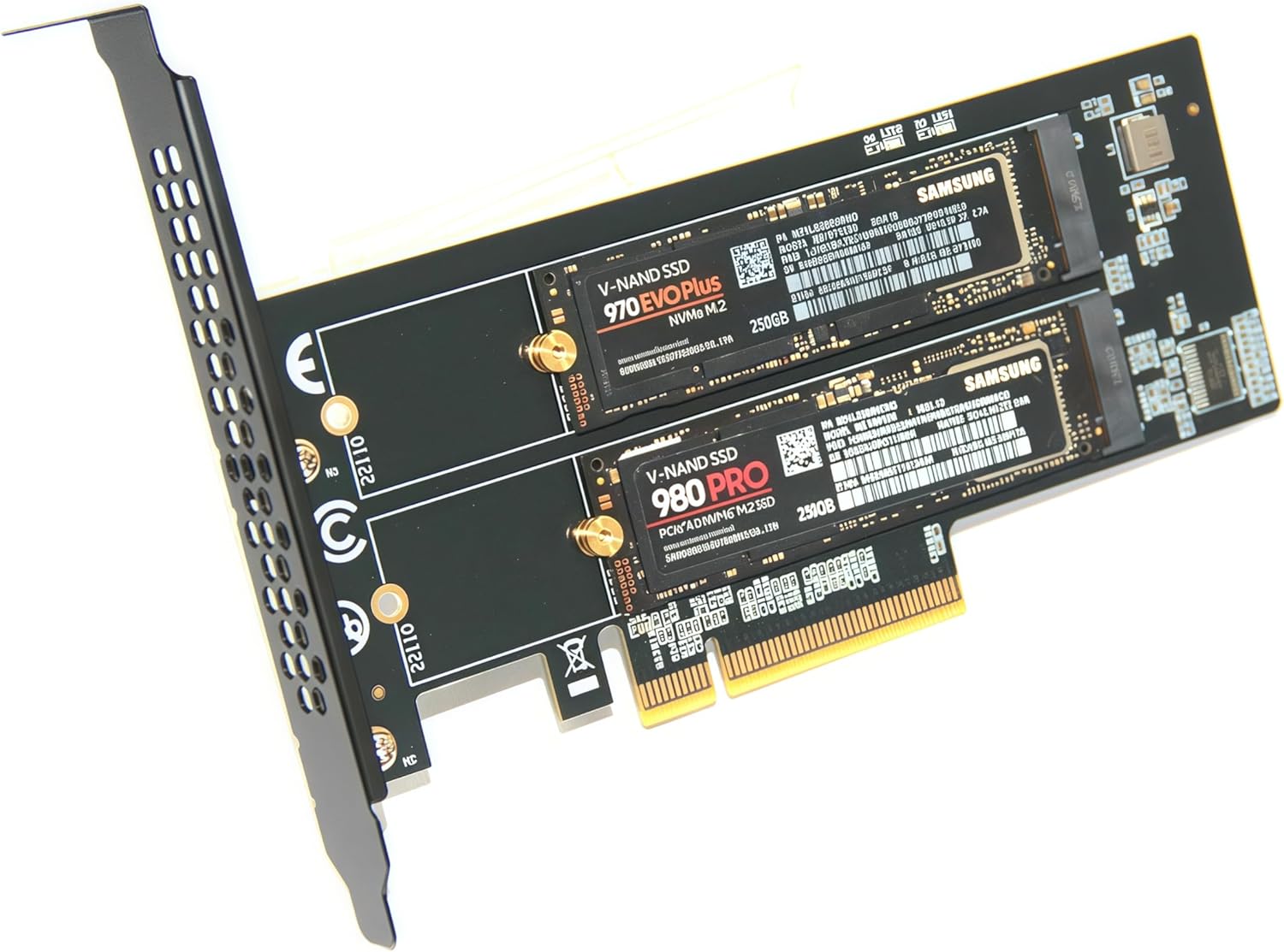 ADWITS Dual NVMe SSD auf PCIe 5.0/4.0/3.0 X8 oder X16 Adapter, 2 ...