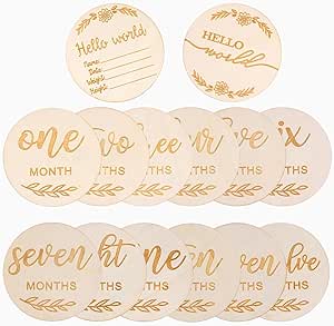 14pcs Flower Baby Monthly Cards, 1-12 Months Baby Announcement Sign ...