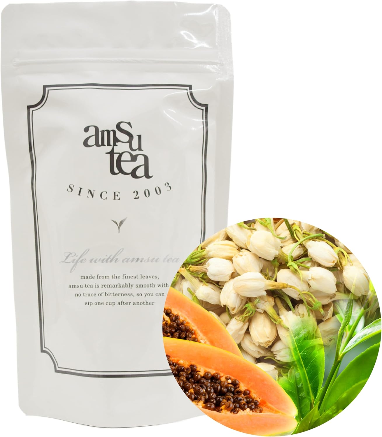 Amazon | amsu tea (アムシュティー) フレーバーティー エンジェルジャスミン ティーバッグ100袋 | amsu tea ...