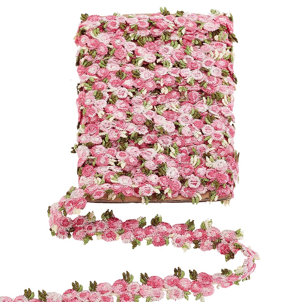Amazon.com: PH PandaHall 5 Yards Flower Lace Ribbon, Hot Pink Floral ...