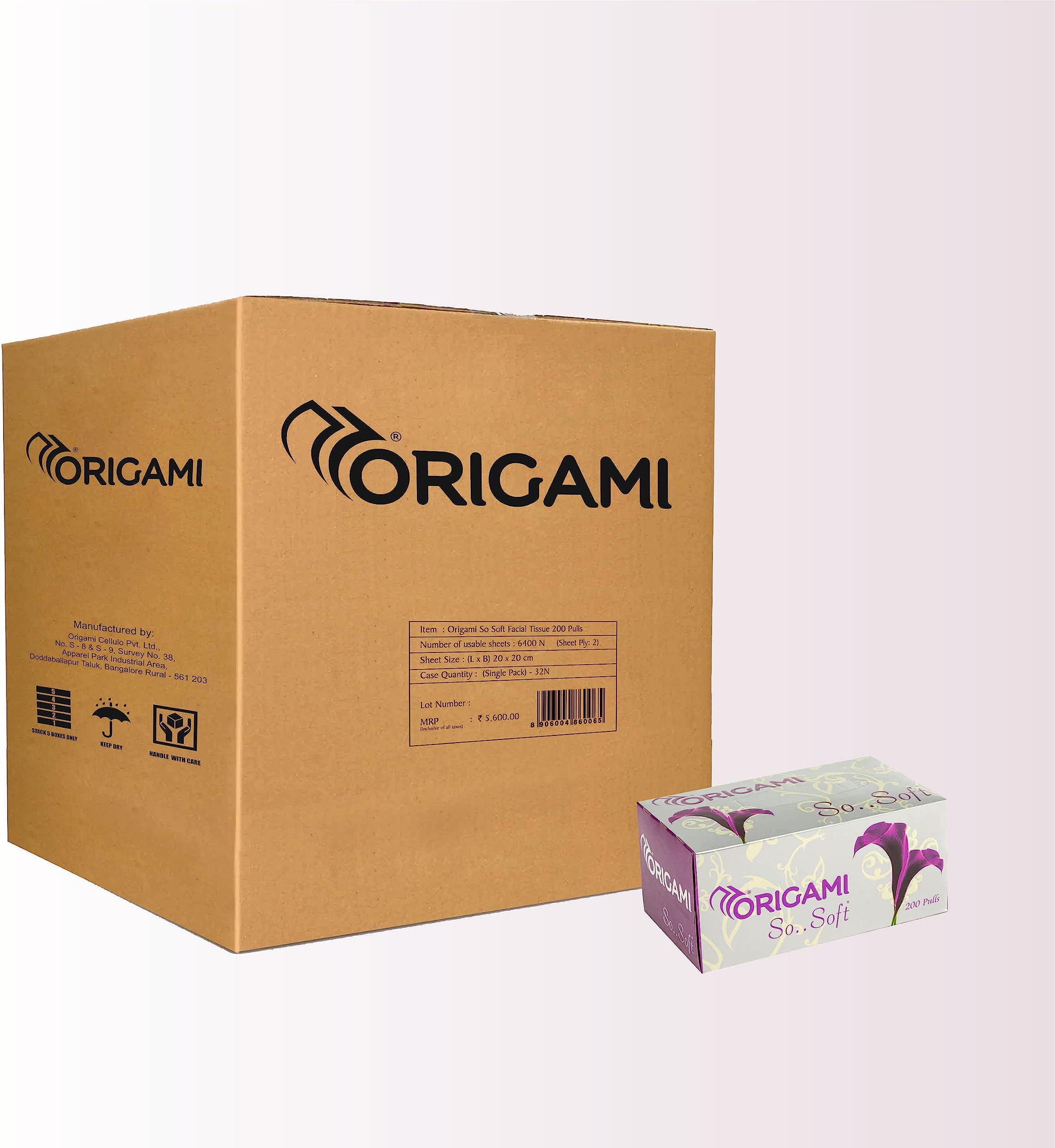Origami 2 Ply Facial Tissue Box | Car Tissue Pack of 1 x 32 in a Carton ...