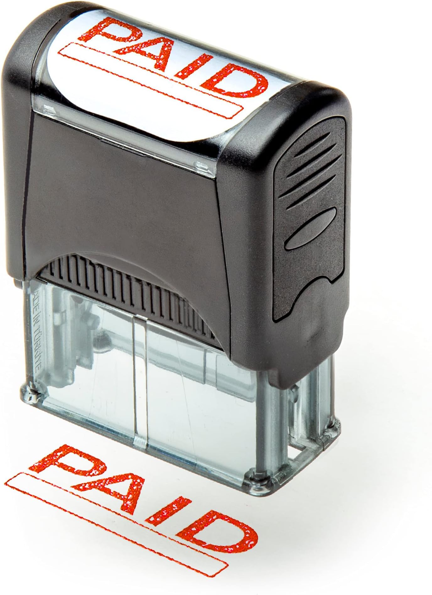 Amazon.com : Self Inking Rubber Stamp, Refillable Red Ink Preinstalled ...