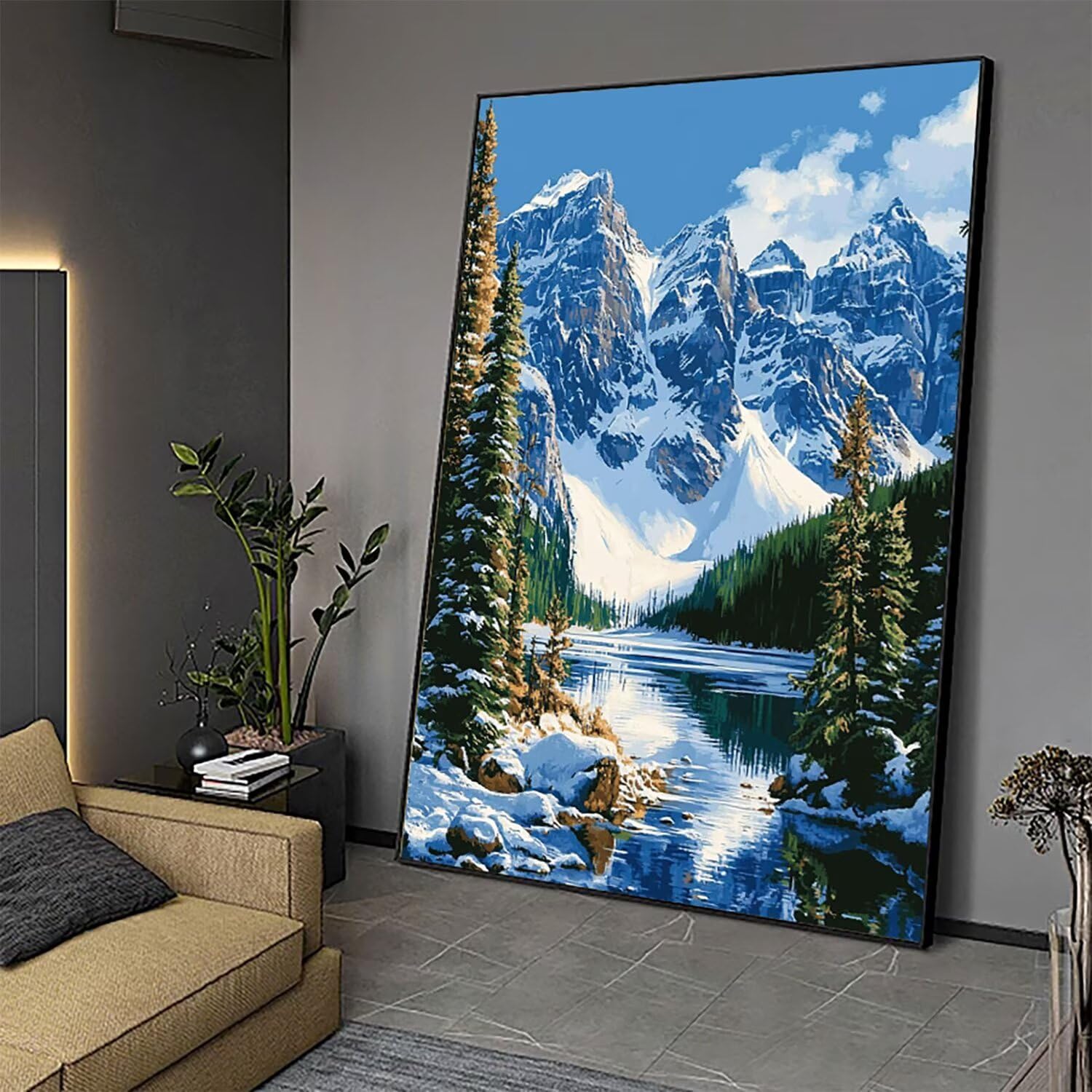 Winter Diamond Painting XXL 90x70cm Berg Diamant Painting Bilder DIY 5D ...