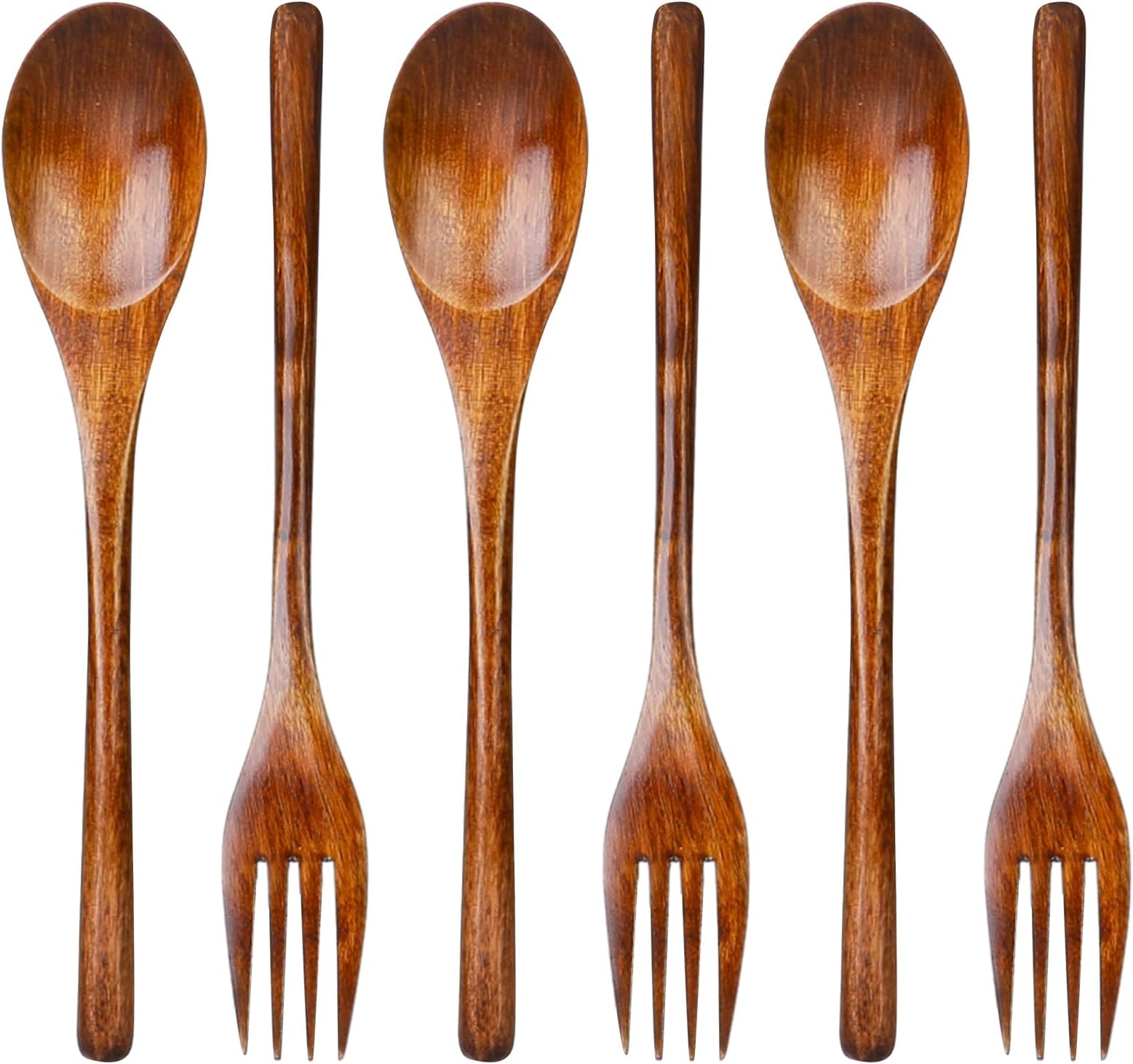 Amazon.com | Wooden Utensils for Eating, Japanese Reusable Dinnerware ...